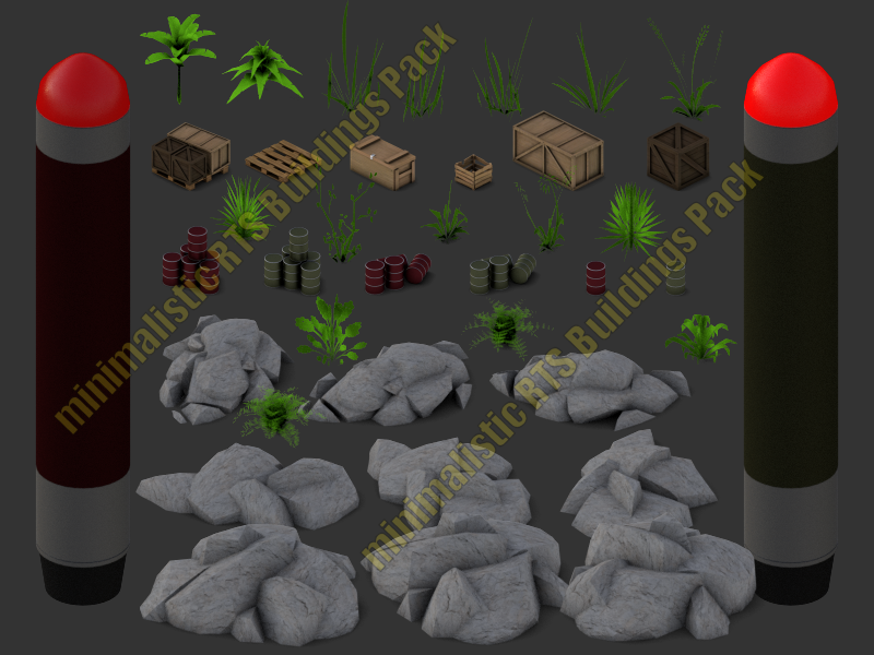 Minimalistic RTS Buildings Pack - Game Asset Packs